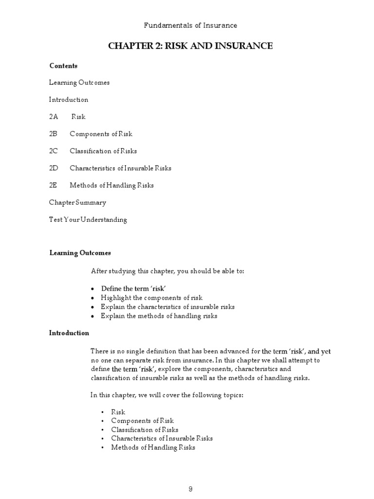 Chapter 2: Risk and Insurance | PDF | Risk | Insurance