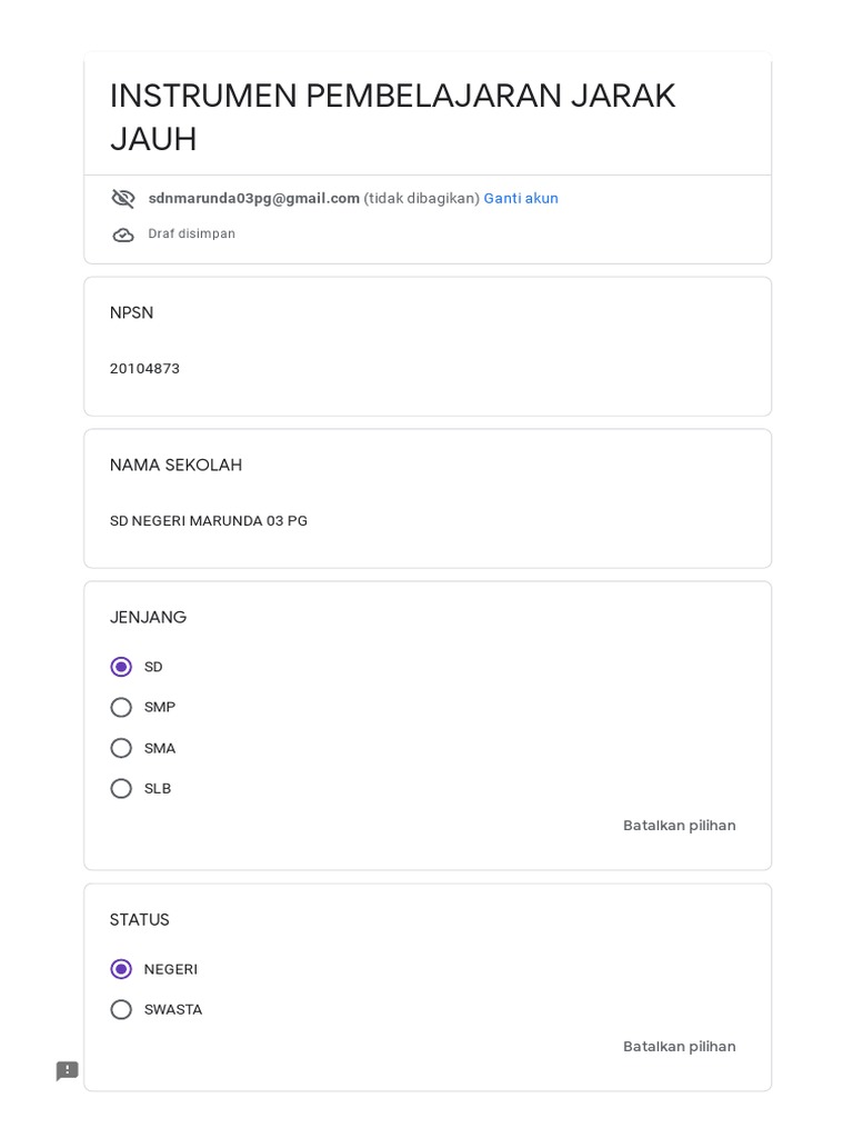 Instrumen Pembelajaran Jarak Jauh | PDF