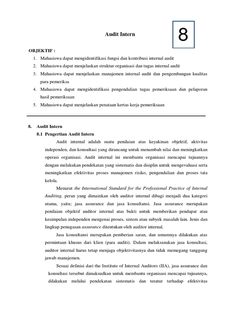 Topik 8. Audit Intern | PDF