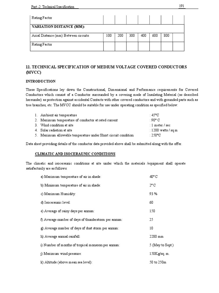 11kV Covered Conductor Specifications | PDF | Insulator (Electricity ...