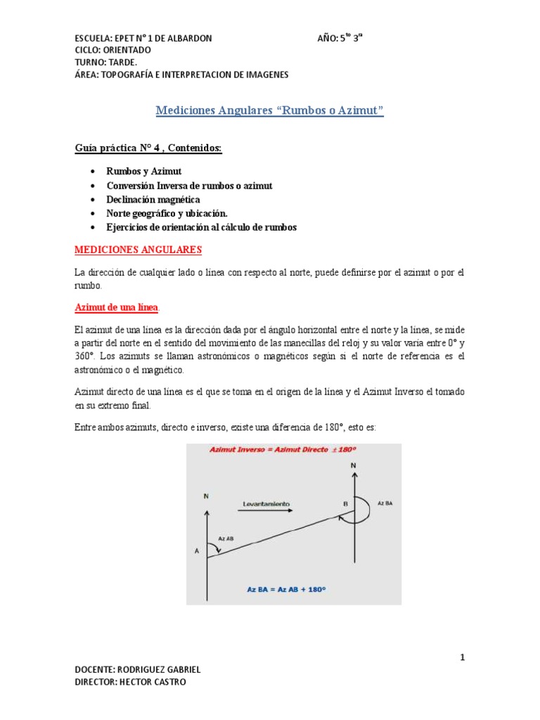 Topografia - Calculo de Azimut | PDF | Azimut | Campo magnético