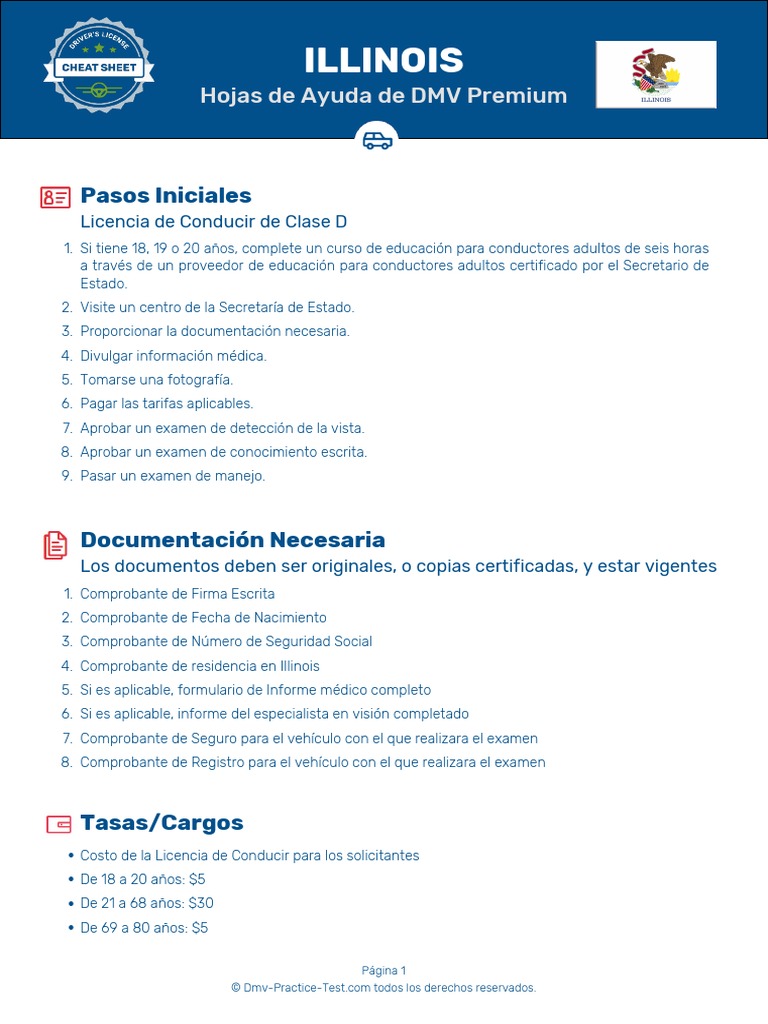 DMV Cheat Sheet Illinois Es Auto Premium | PDF | Semáforo ...