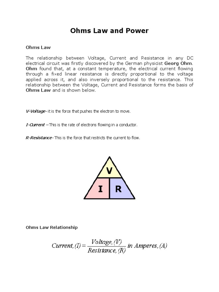 02 Ohms and Power Laws | PDF | Electric Power | Watt