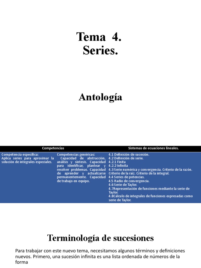 Series | PDF | Series (Matemáticas) | Secuencia