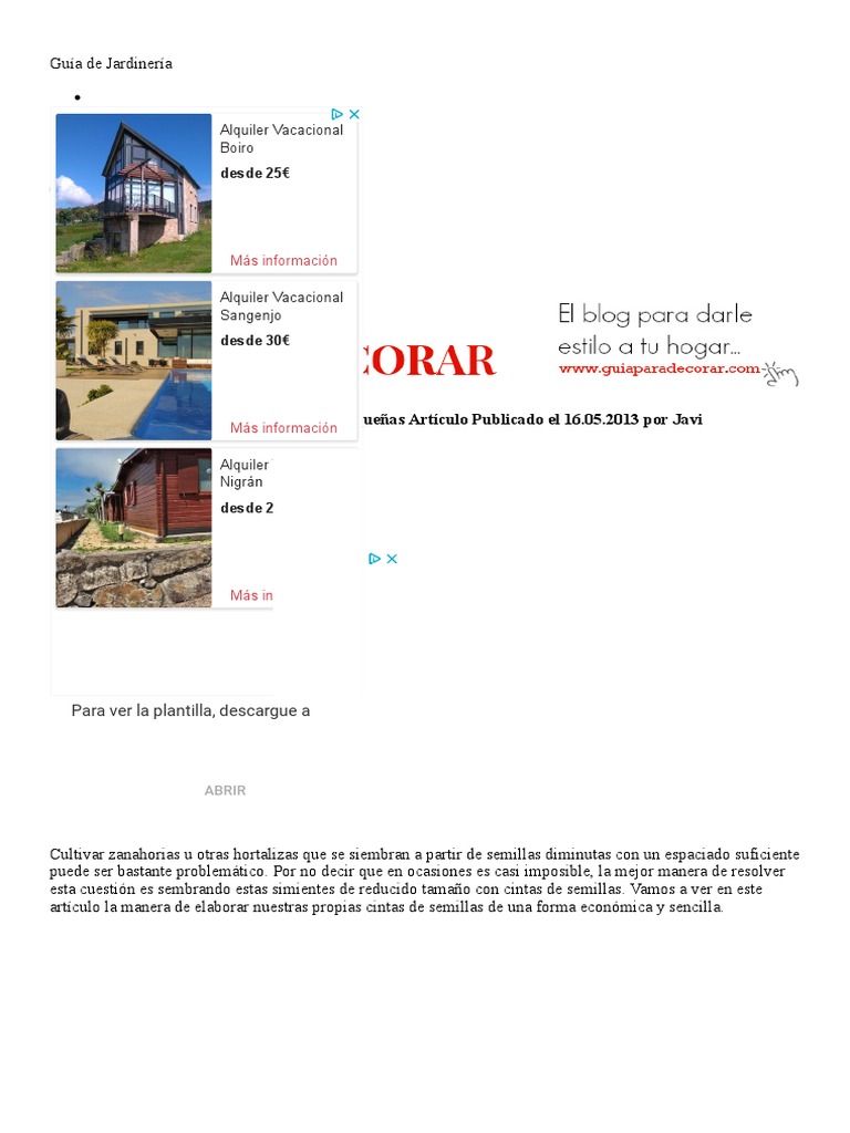 Un Truco Para Sembrar Semillas Pequeñas Pdf