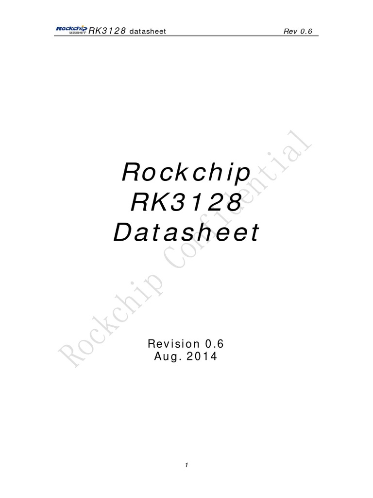 RK3128 Datasheet V0.6 | PDF | Hdmi | Digital Audio