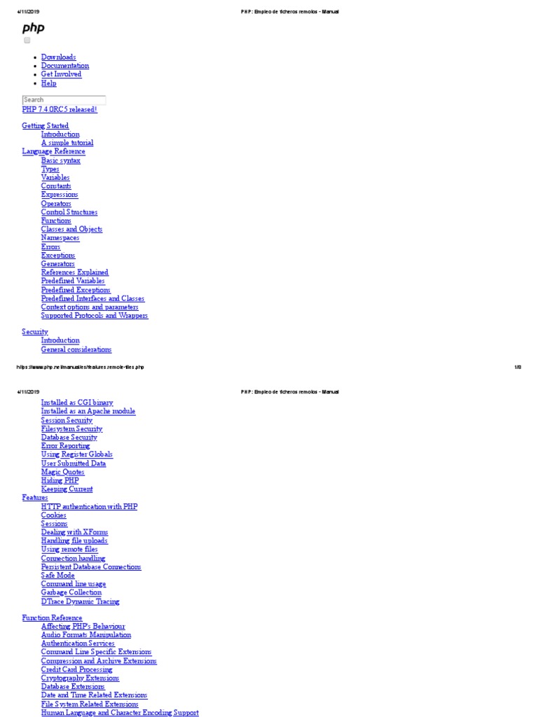 PHP - Empleo de Ficheros Remotos - Manual | PDF | Php | Command Line Interface