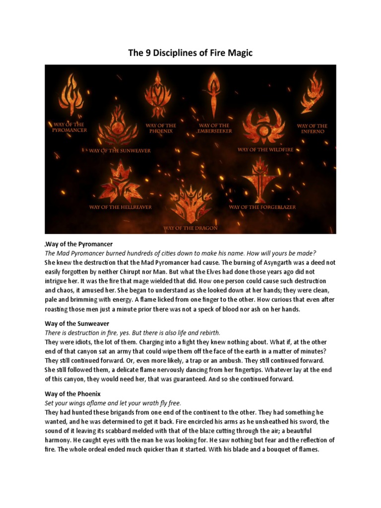 The 9 Disciplines of Fire Magic | PDF