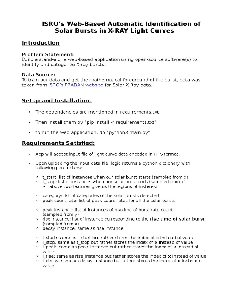 ISRO Web Based Automatic Identification of Solar Flares | PDF | Solar ...