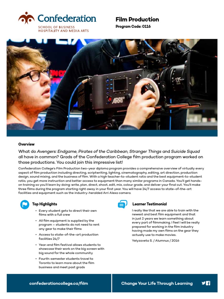Film Production: Program Code: 0116 | PDF | University And College ...
