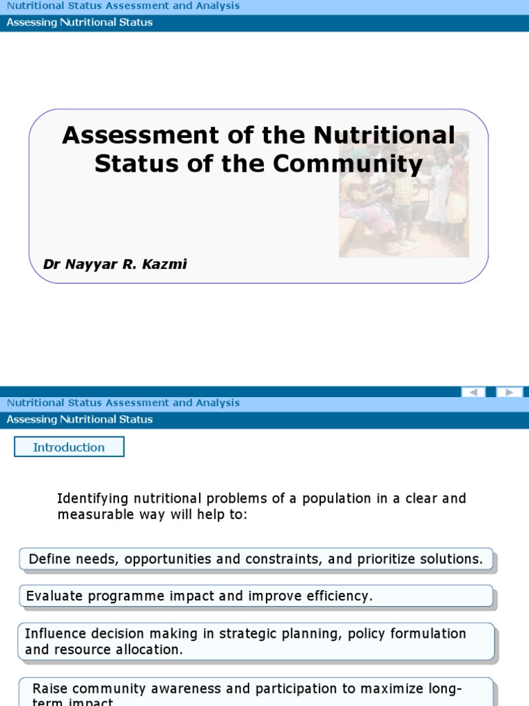 Nutritional Status Assessment Guide | PDF | Malnutrition | Anthropometry