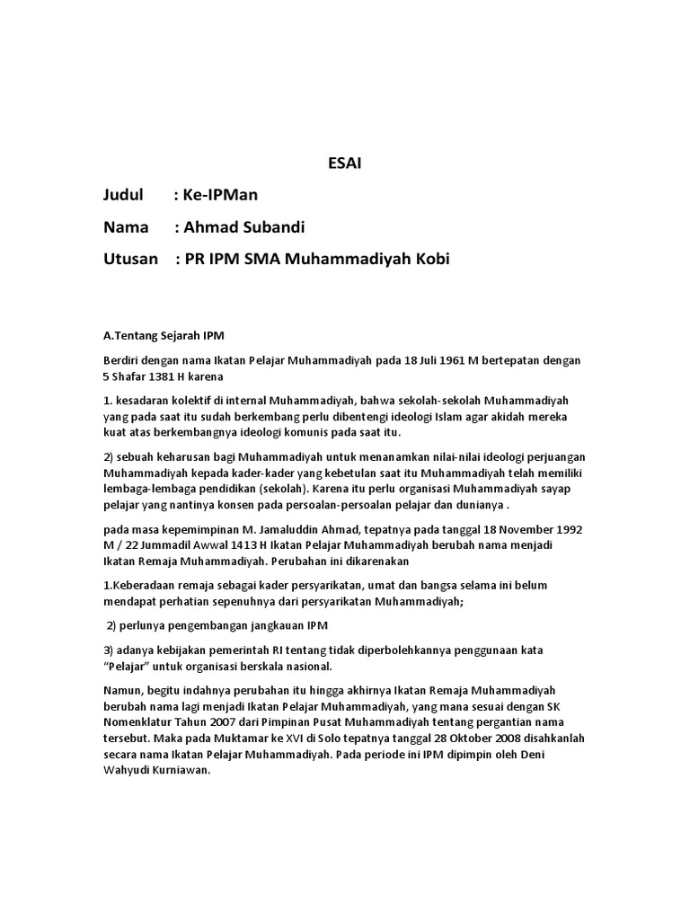 Tentang Ke IPM Man | PDF