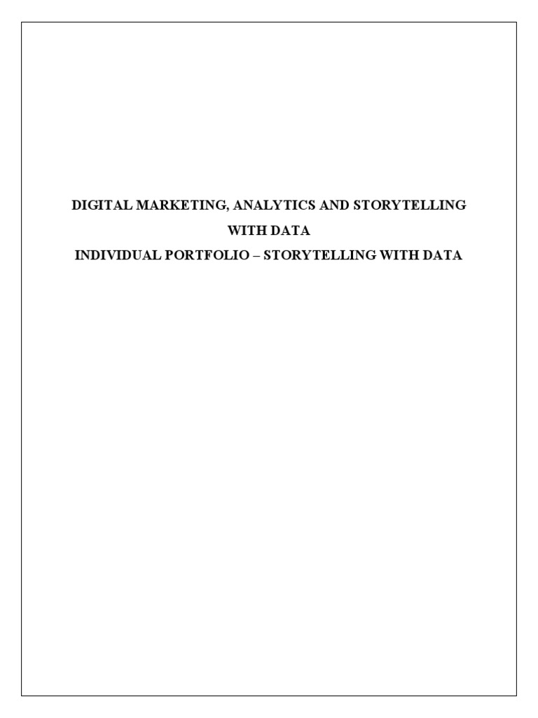 Digital Marketing, Analytics and Storytelling With Data Individual ...