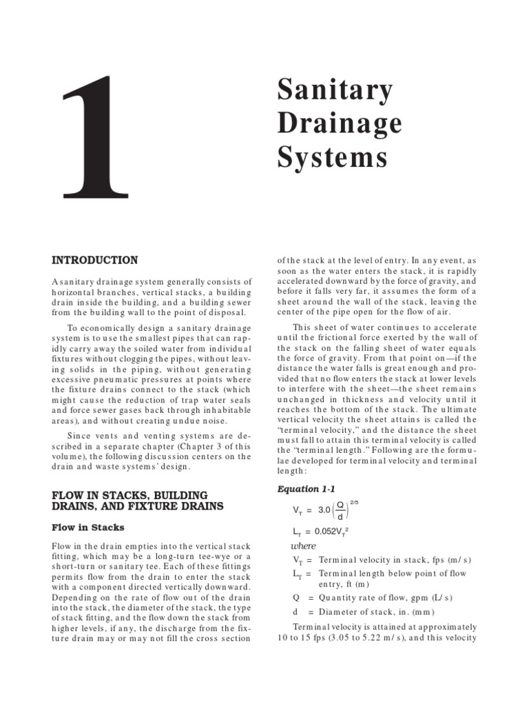 1-Sanitary Drainage Systems | PDF | Sanitary Sewer | Chemical Engineering