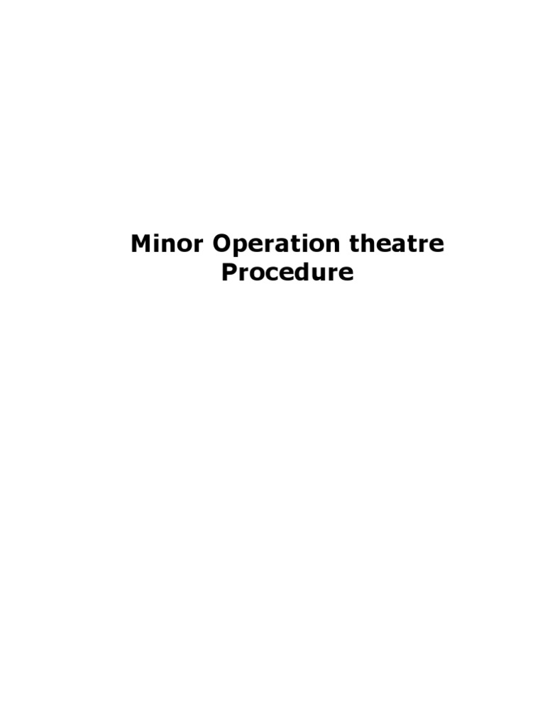 Minor Ot Procedure | PDF