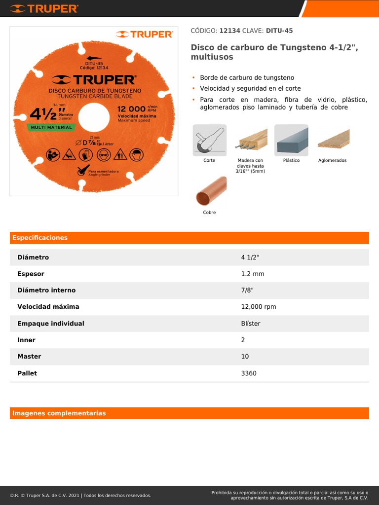 Disco de Tungsteno | PDF | Materiales de construcción | Sustancias químicas