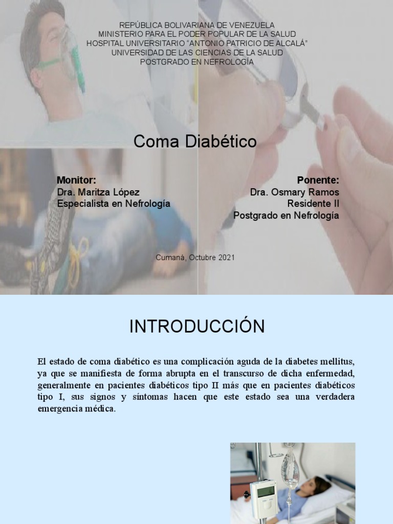 Presentacion Coma Diabetico | PDF | Diabetes | Hipoglucemia