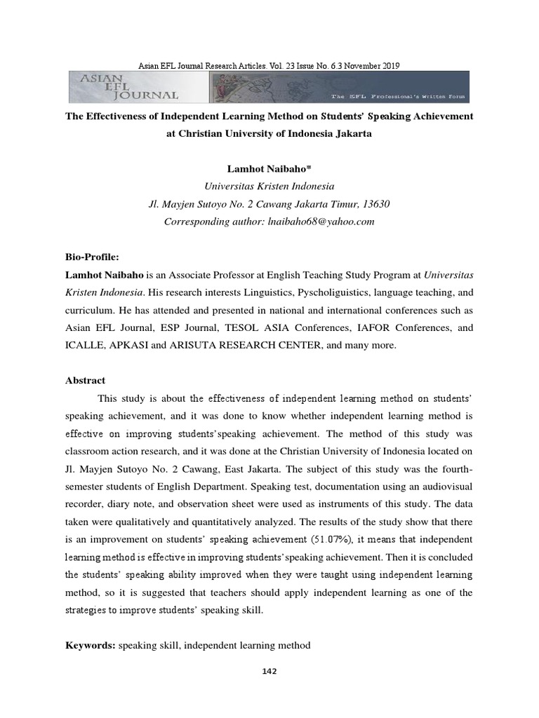 Scopus - The Effectiveness of Independent Learning Method On ...