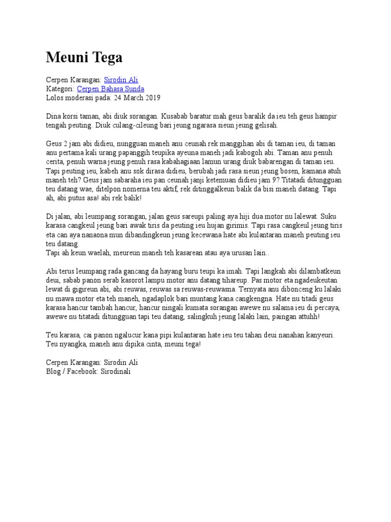 Meuni Tega: Cinta dan Kecewa | PDF