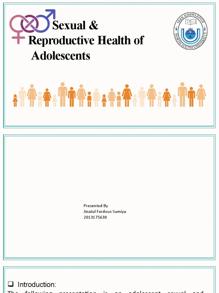 Sexual & Reproductive Health of Adolocents | PDF | Sexual Intercourse ...