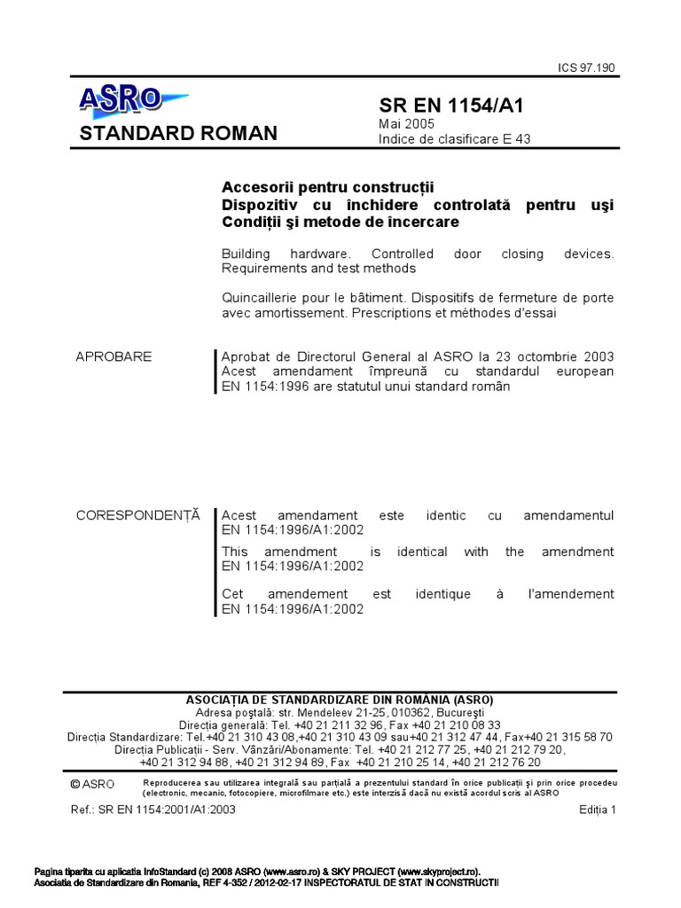 SR EN 1154.2001-A1.2003 | PDF