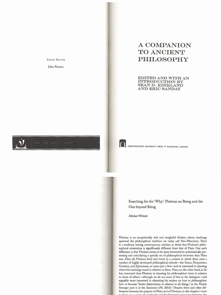Wiitala - Searching For The Why - Plotinus On Being and The One | PDF ...