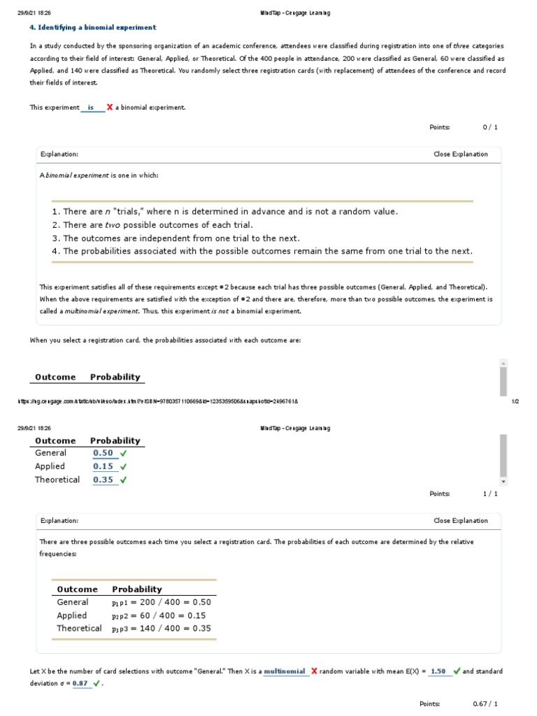 Identifying A Binomial Experiment: Outcome Probability | PDF ...