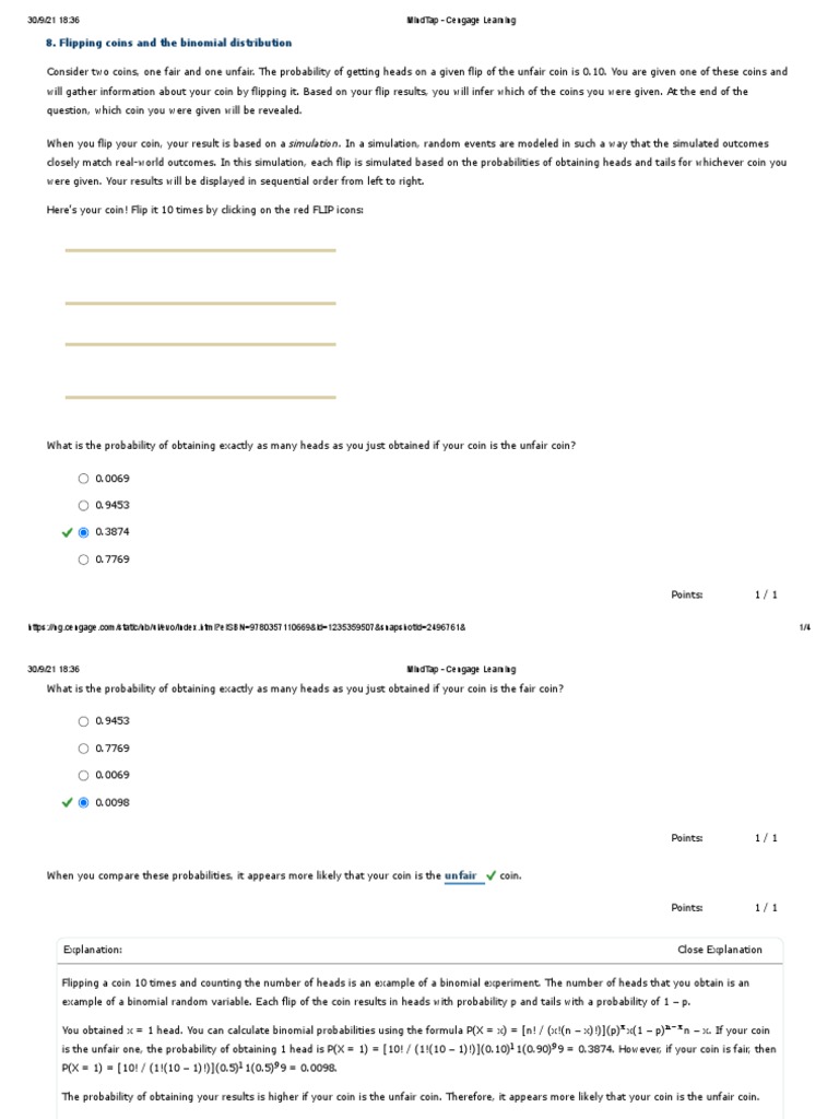 Flipping Coins and The Binomial Distribution | PDF | Probability ...