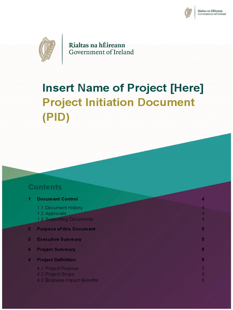 Insert Name of Project (Here) : Project Initiation Document (PID) | PDF ...