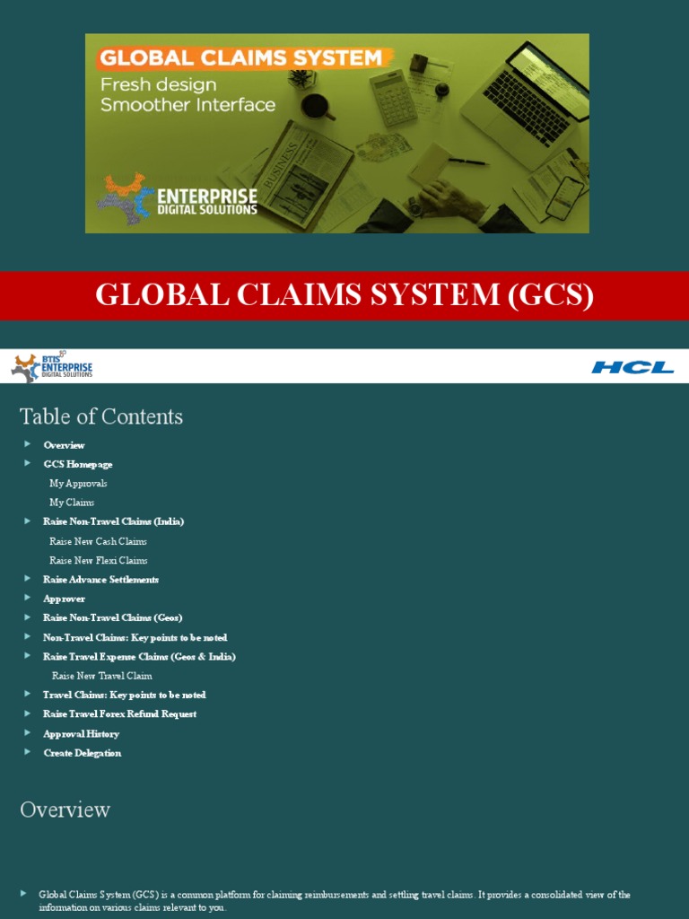 Global Claims System (GCS) | PDF | Software | Computing