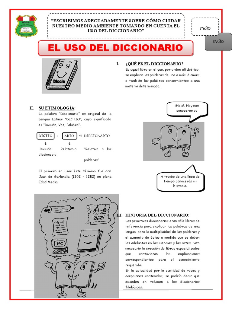 Uso del Diccionario para Niños | PDF | Diccionario | Palabra