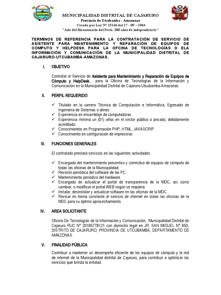 TDR Asist Oti | PDF | Informática | Ingeniería de software