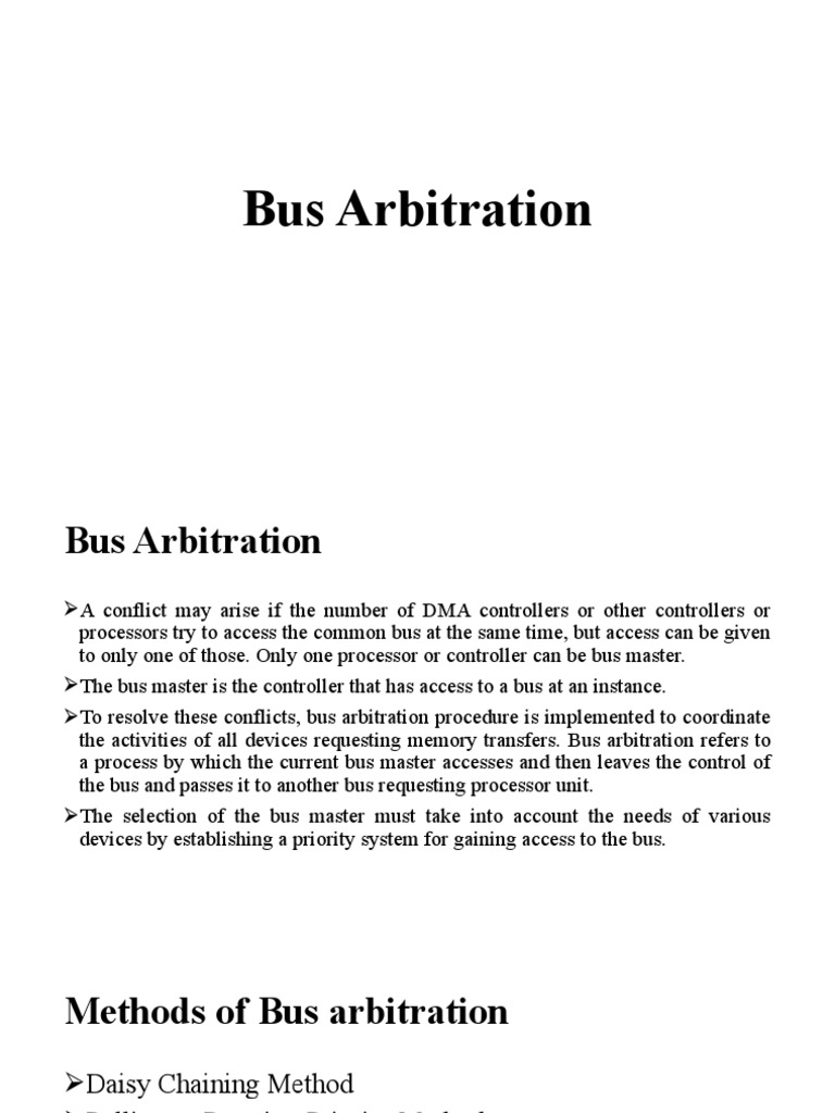 Bus Arbitration | PDF | Computer Engineering | Office Equipment