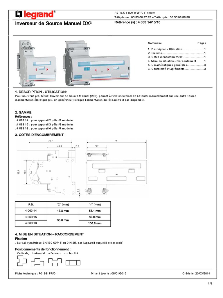 Fiche Legrand Uo65jy | PDF