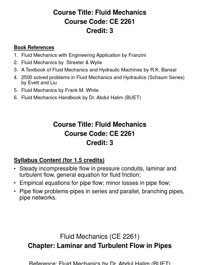 Fluid Mechanics Lectures Ce 2261 | PDF | Boundary Layer | Fluid Dynamics