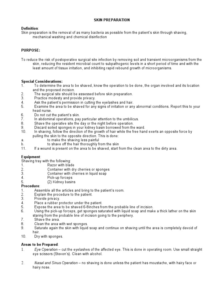 Surgical Skin Preparation Guidelines | PDF | Shaving | Surgery