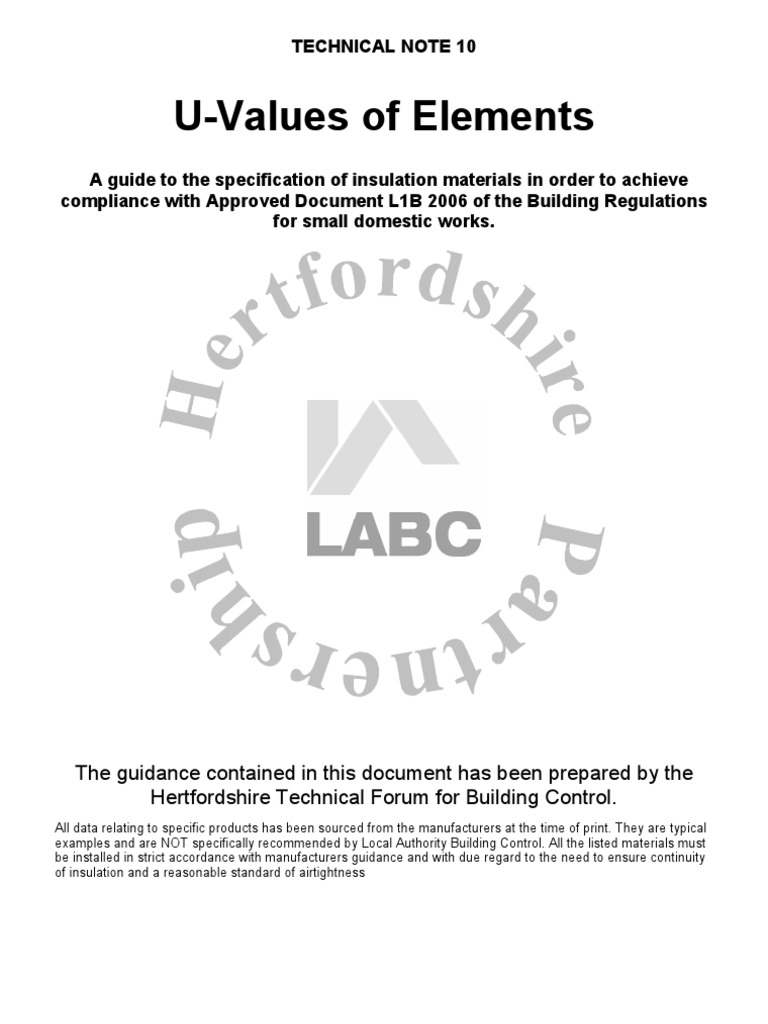 U Value Guide | PDF | Drywall | Framing (Construction)