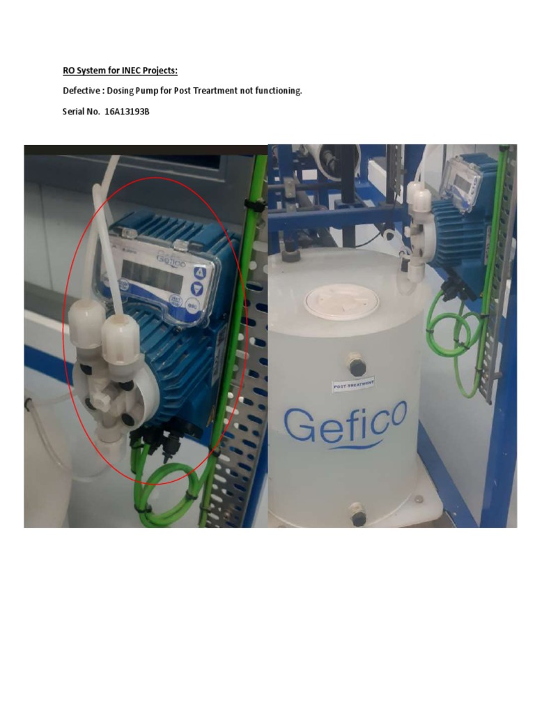 Dosing Pump For Post Treatment | PDF