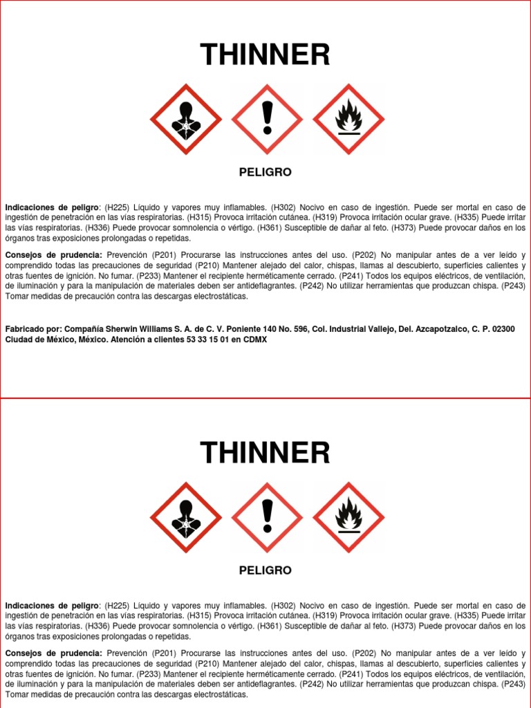 Thinner | PDF | Descarga electrostática | La seguridad