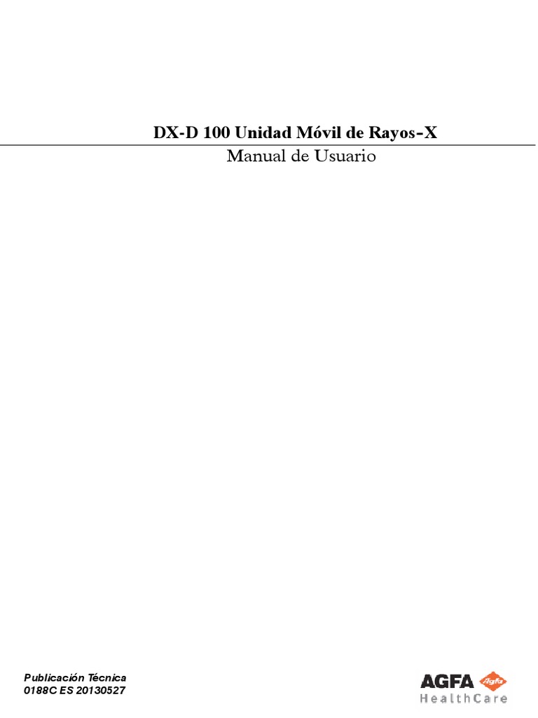 Manual DX-D 100 Rayos-X Móvil | PDF | Corriente eléctrica | Rayo X