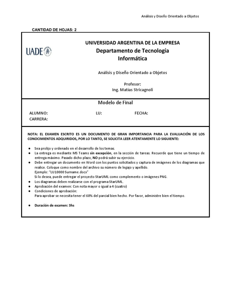 ADOO 2020 2C Modelo de Final 2 | PDF