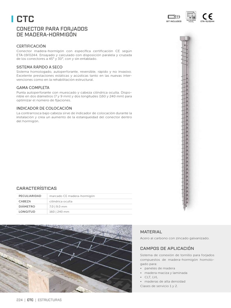 Conector Madera Hormig n CTC PDF F sica Aplicada E
