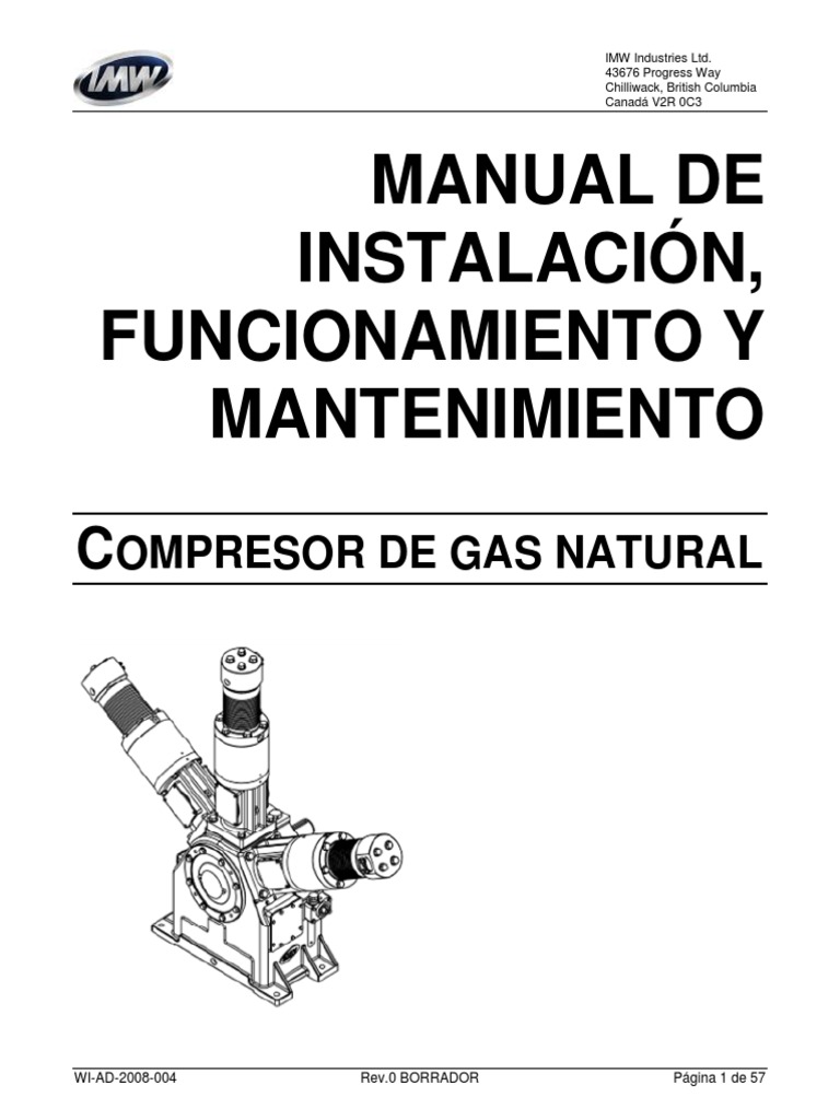 1 - 0 IMW Compressor Manual Español | PDF | Transporte por tubería ...