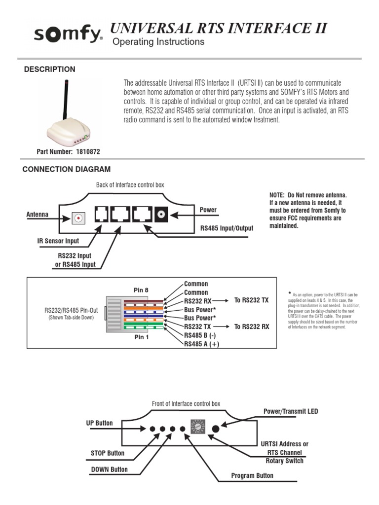 Universal Rts Interface Ii: Operating Instructions | PDF | Radio ...