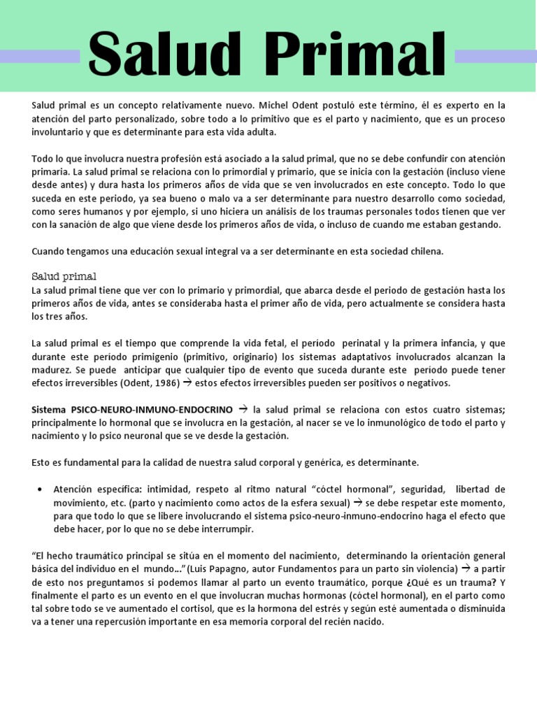 Salud Primal | PDF | Parto | Estrés (biología)