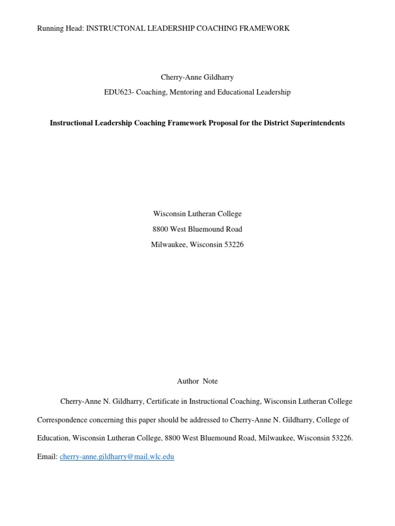 Instructional Leadership Coaching Plan | PDF | Teachers | Educational ...