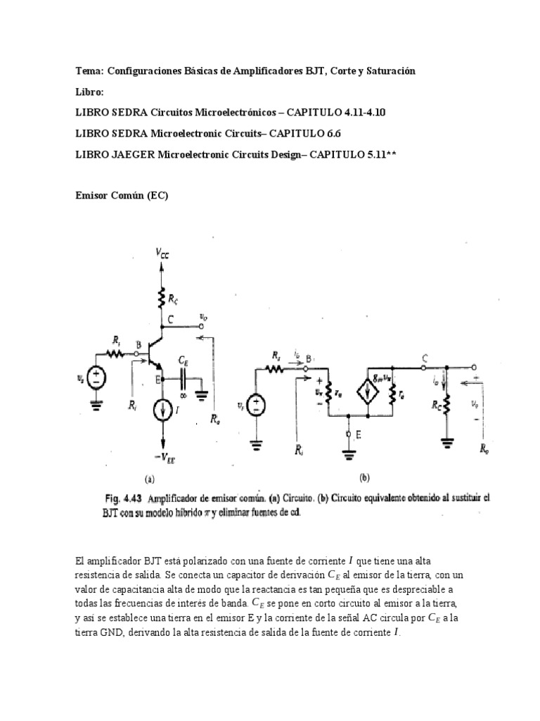 Configuraciones Básicas Amplificador BJT | PDF