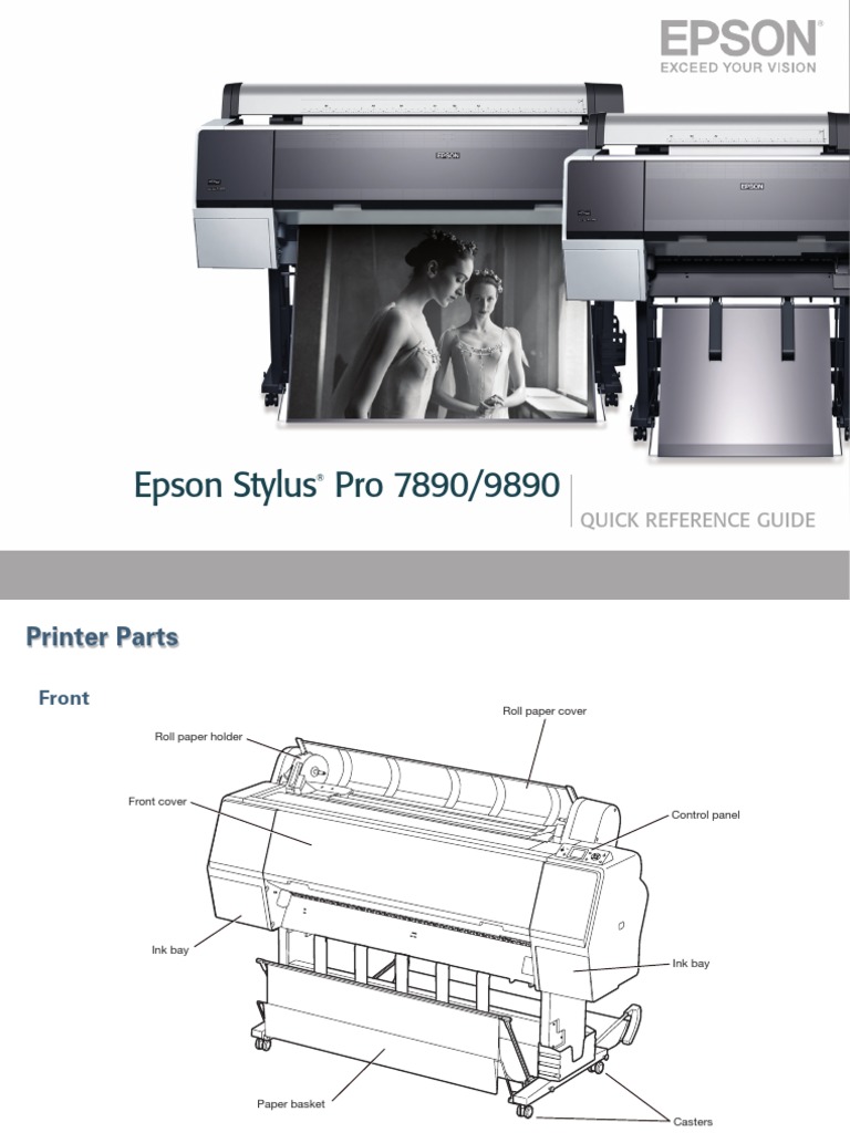 Epson Stylus Pro 7890/9890: Quick Reference Guide | PDF | Printer (Computing) | Paper