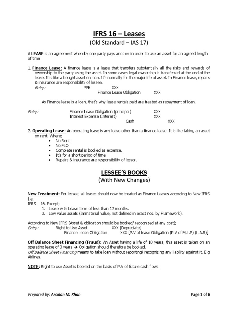 6-IFRS 16 - Summary | PDF | Lease | Depreciation