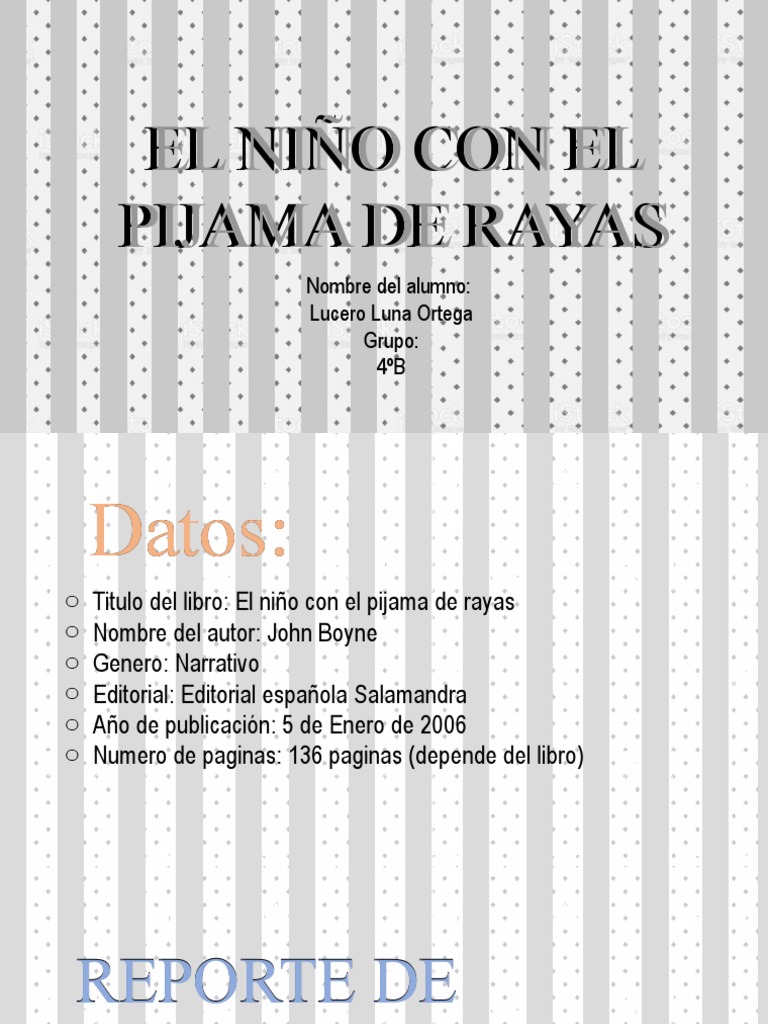 Reporte Del Libro El Niño Con Pijama de Rayas | PDF